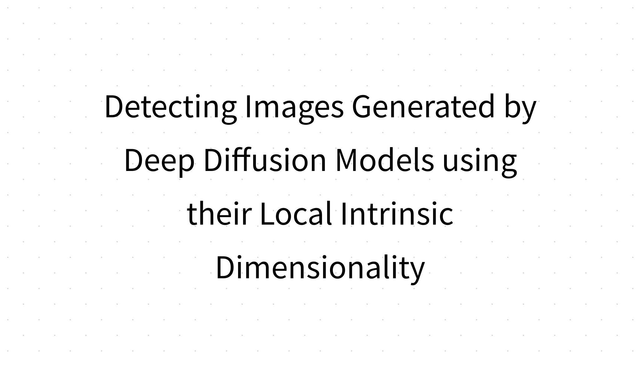 Detecting Images Generated by Deep Diffusion Models using their Local ...